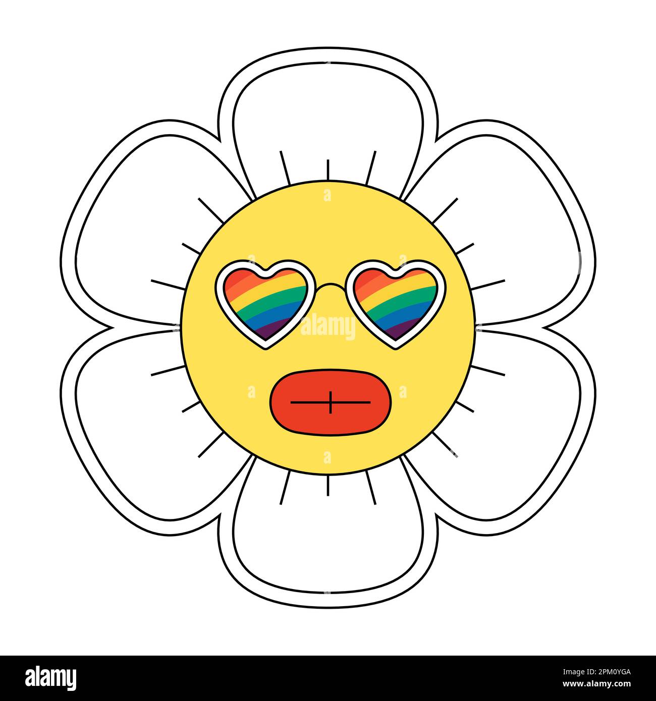 Hippie Smiley Faces Cartoon