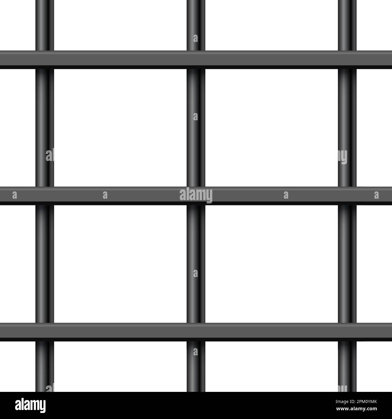 Black realistic metal prison bars isolated on white background ...