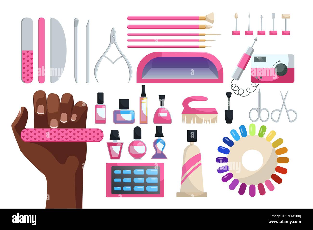 Manicure equipment or tools vector illustrations set Stock Vector Image ...