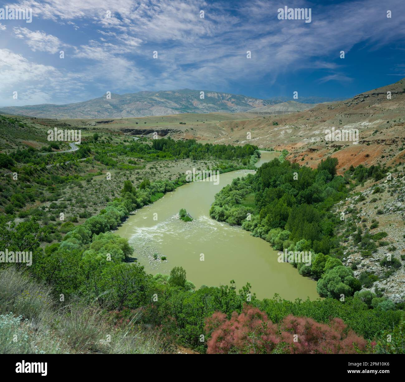 Turkey's rivers. Blackwater river (Turkçe; Karasu nehri ). Near Kemah ...