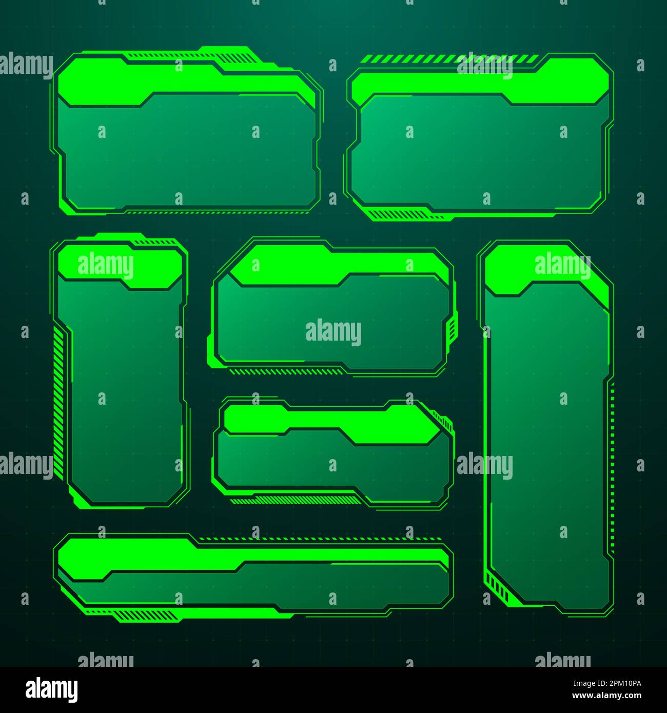 Green Futuristic Hud Ui Elements Sci Fi User Interface Text Boxes Callouts Warning Message 1014