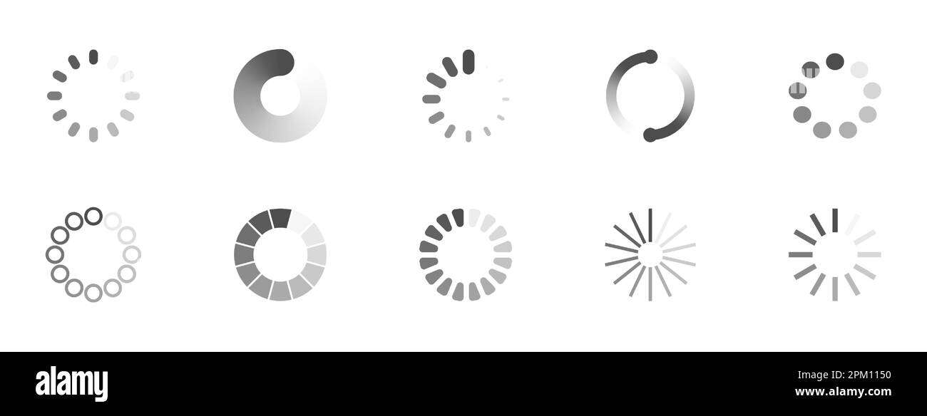Download sign set. Load icons set. Load system. Data load. Loading bar ...