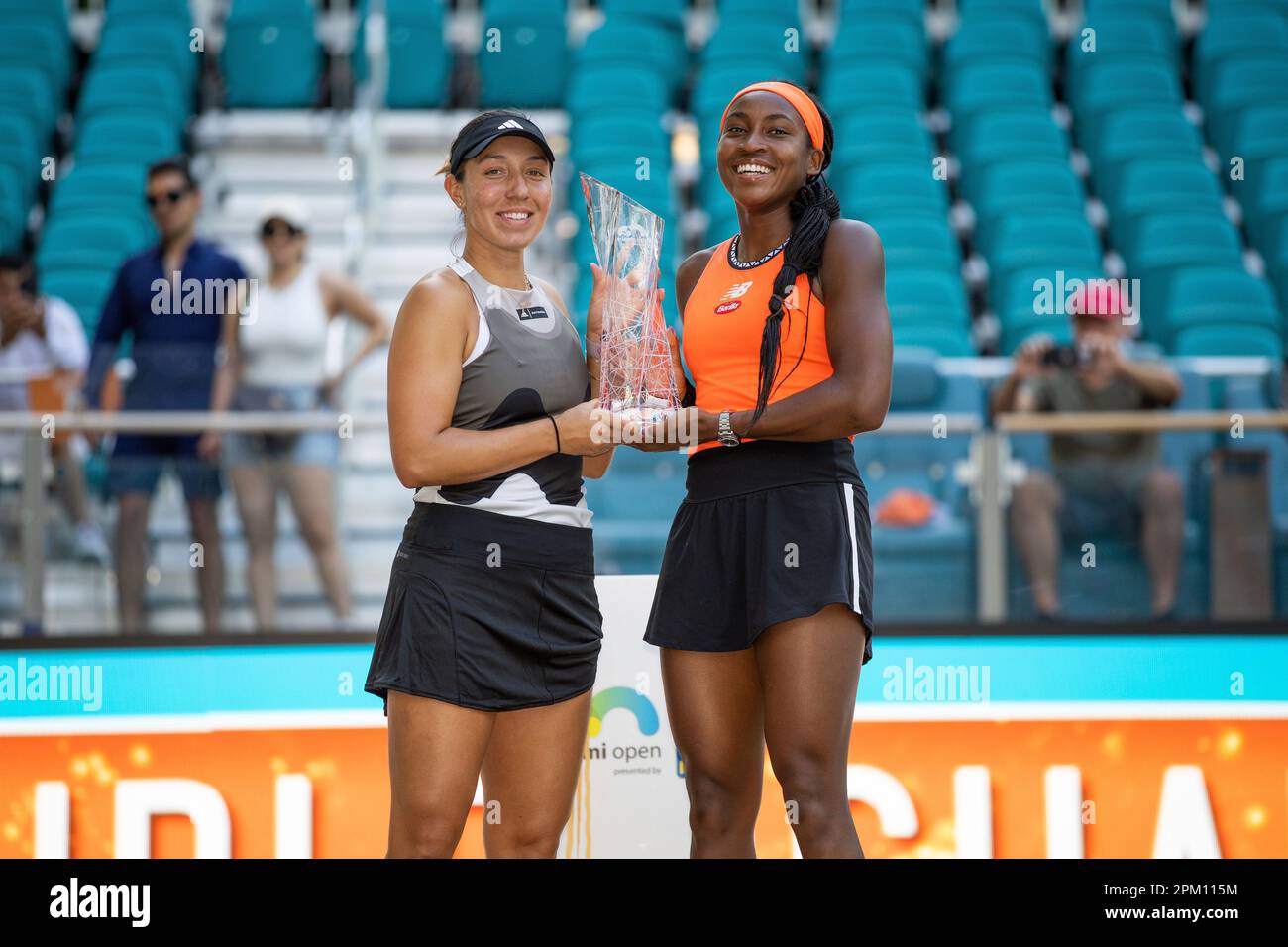 Jessica Pegula of the U.S. (left) and Coco Gauff of the U.S. (right ...