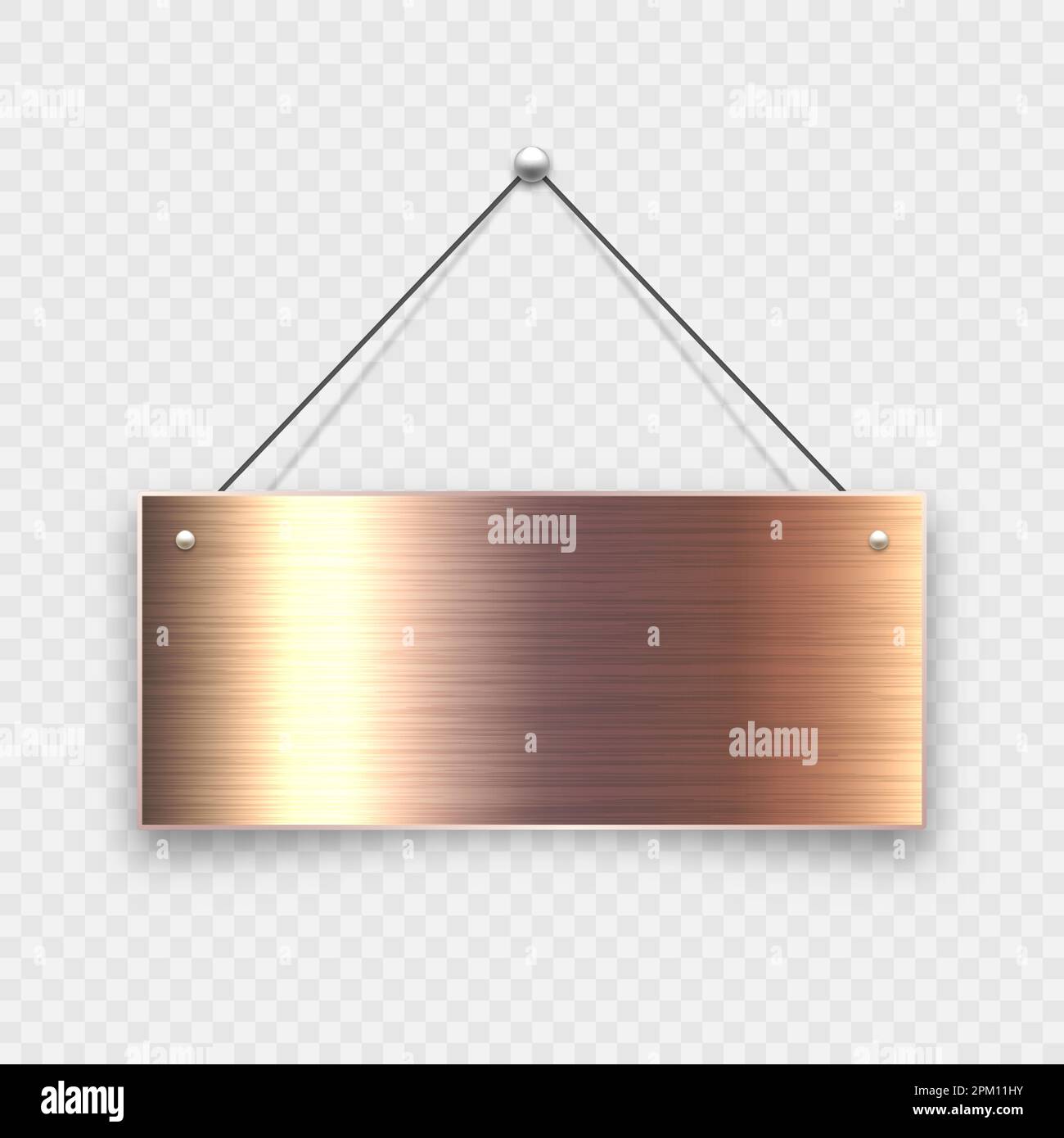 Brushed metal blank hanging signboard. Vintage door sign for cafe ...