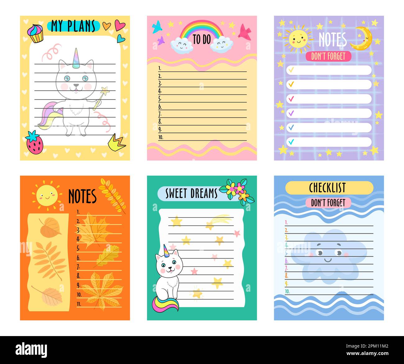 Cartoon cat memo note cute hi-res stock photography and images - Alamy