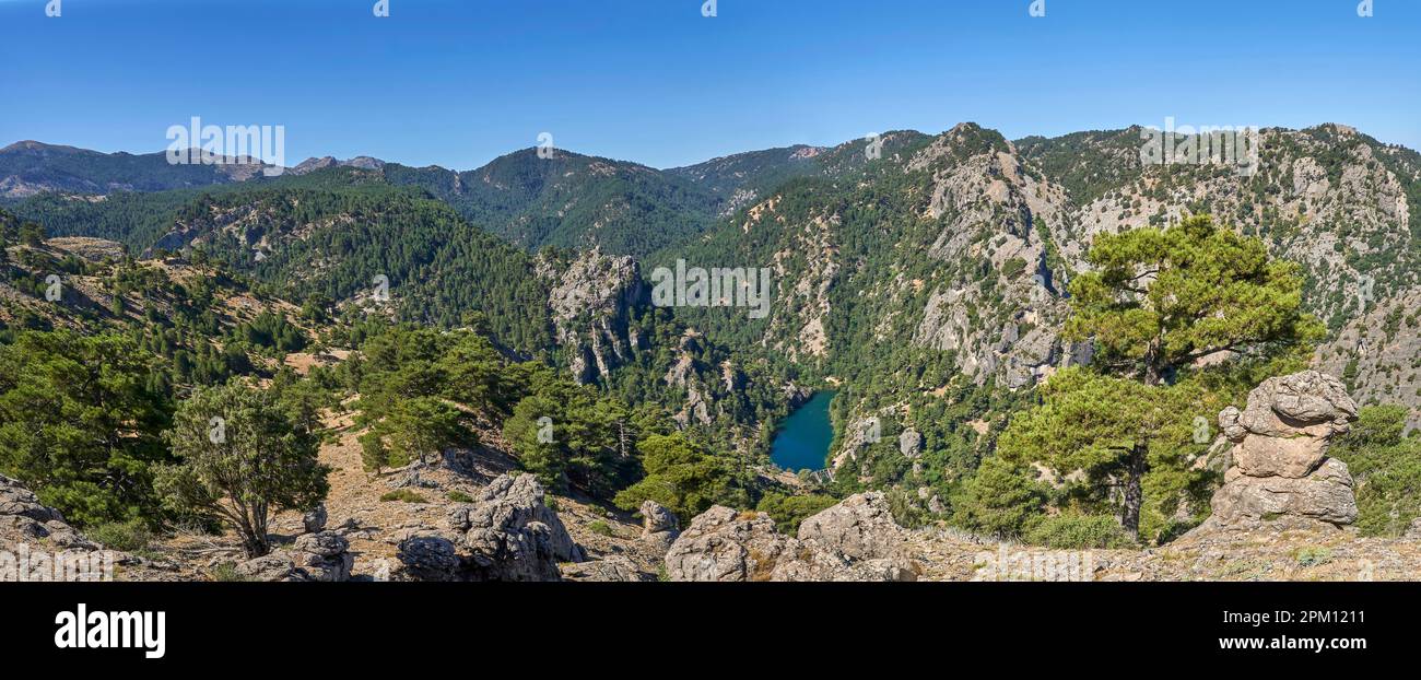 Cazorla Natural Park, at the bottom reservoir Los Organos. In the ...