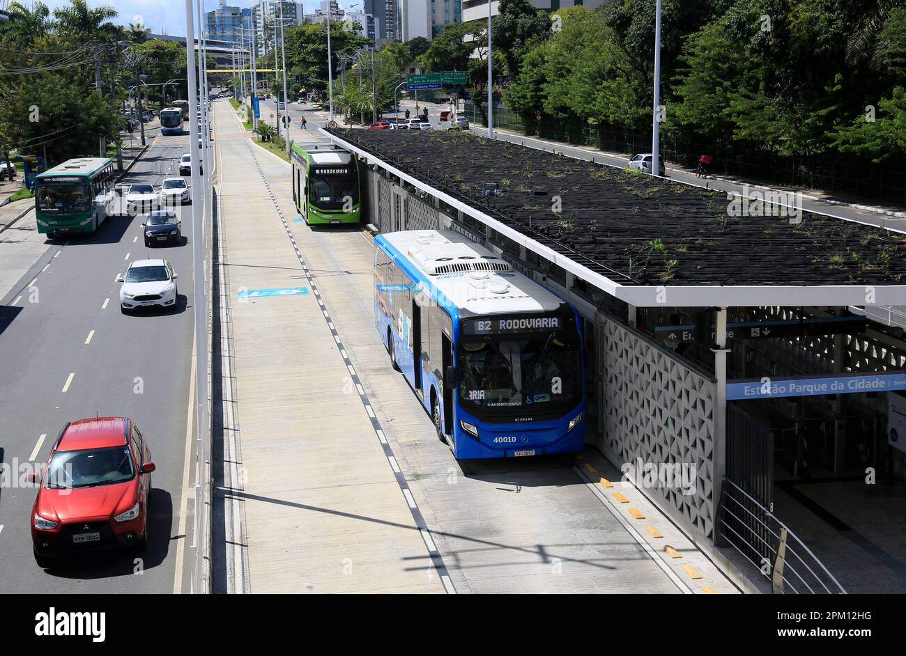 salvador, bahia, brazil - april 10, 2023: bus of the BRT system of ...