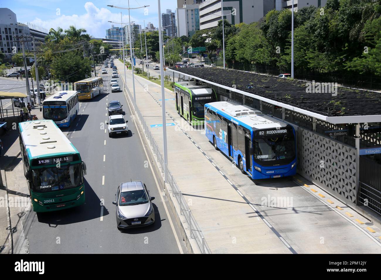 salvador, bahia, brazil - april 10, 2023: bus of the BRT system of ...