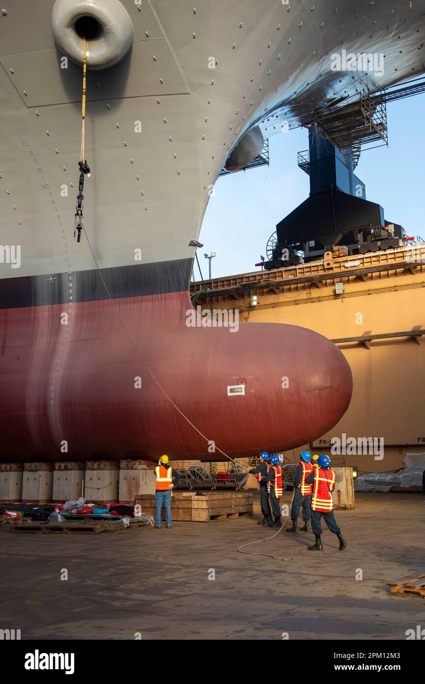 SAN DIEGO (Apr. 7, 2023) Sailors, assigned to amphibious assault ship ...