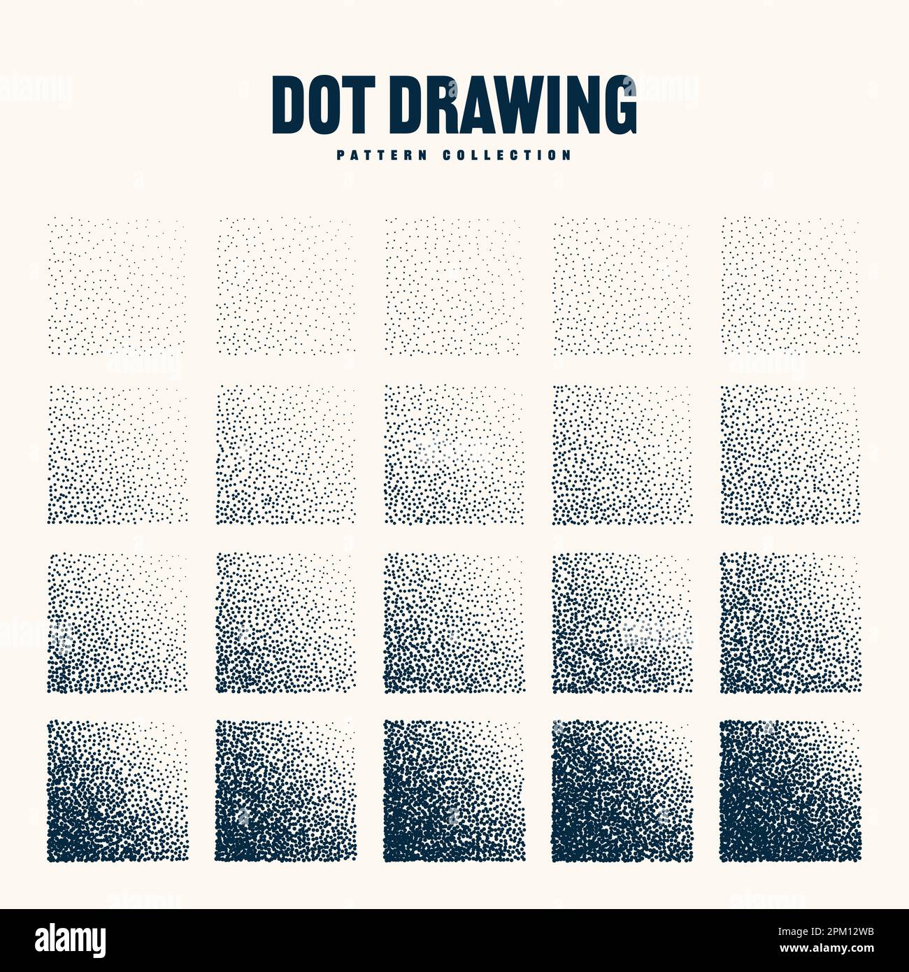 Square shaped dotted objects, vintage stipple elements. Stippling ...