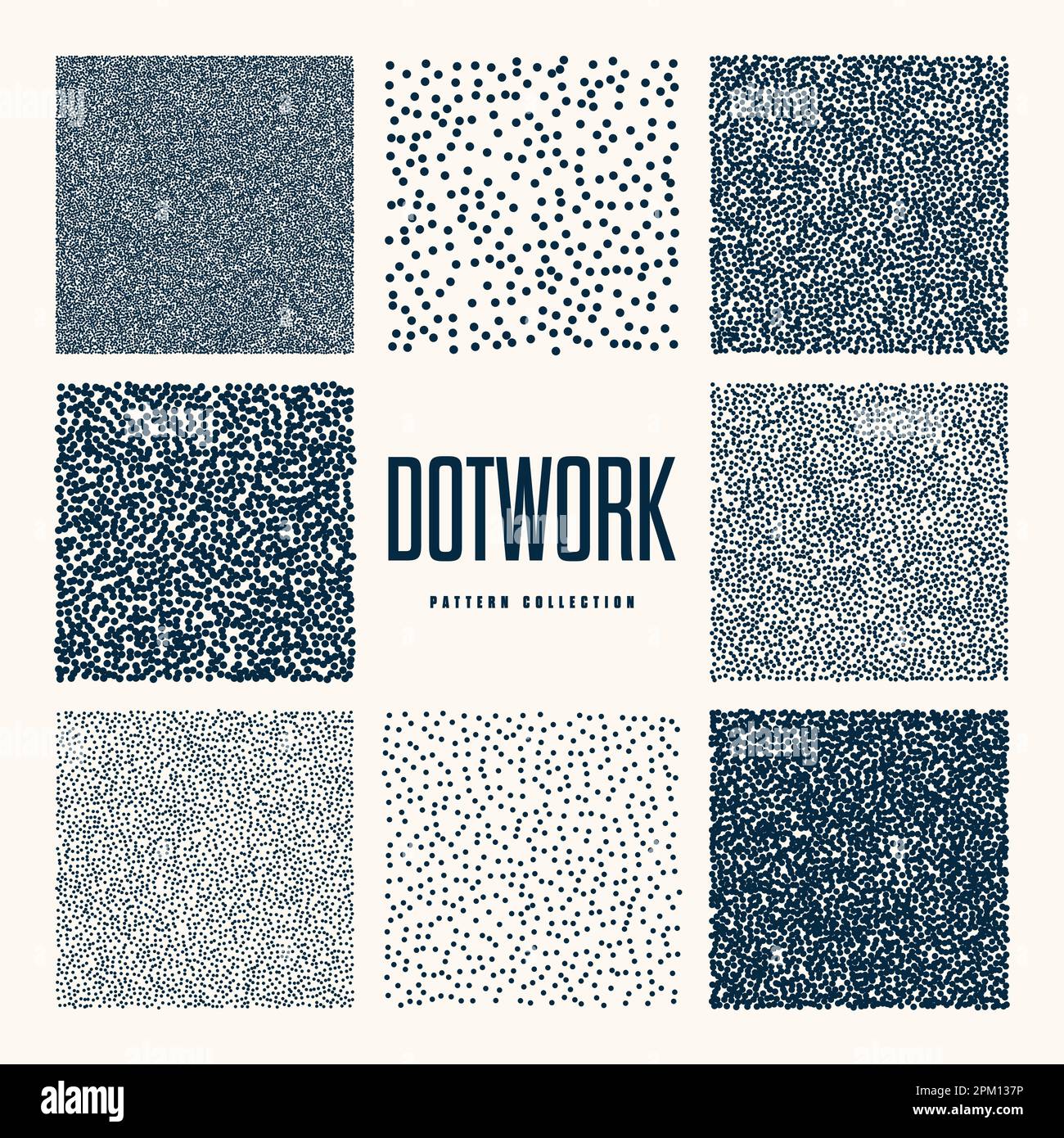 Square shaped dotted objects, vintage stipple elements. Stippling ...