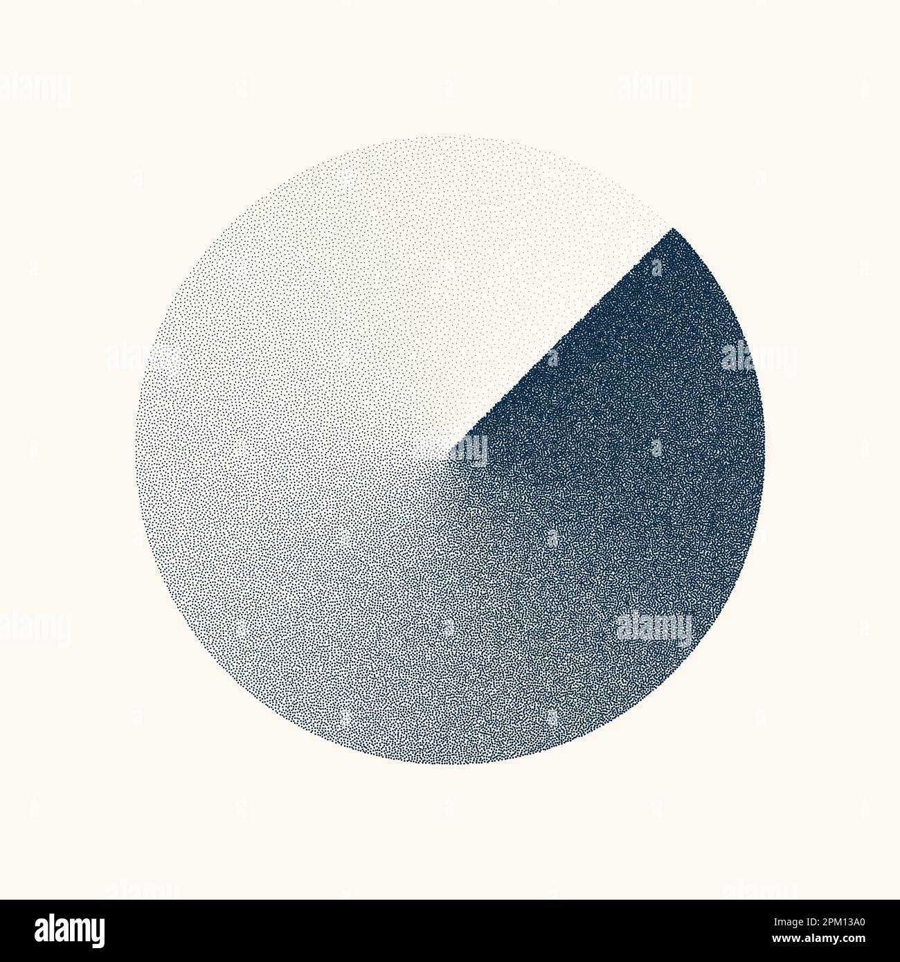 Round shaped dotted object, vintage stipple element. Fading gradient ...