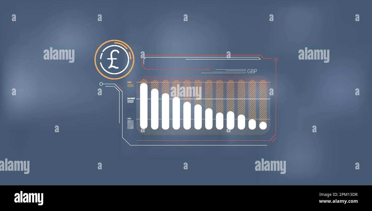 Simple infographics about the fall of the pound sterling price Stock ...