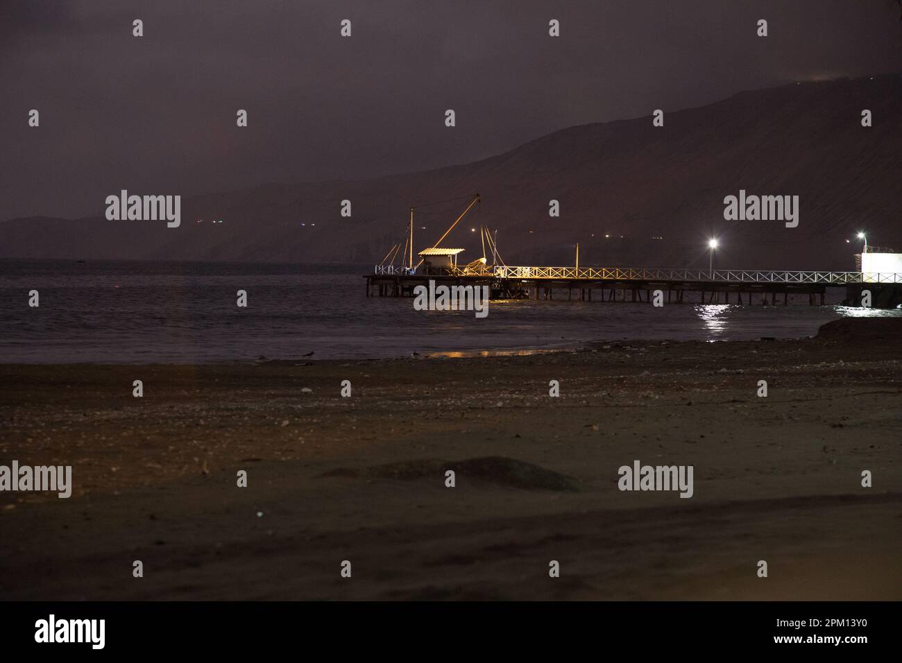 Ancon Lima Peru shoreline beach coast line landscape at noon or sunset ...