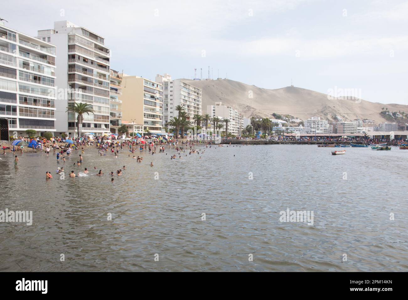 Ancon Lima Peru shoreline beach coast line landscape at noon or sunset ...