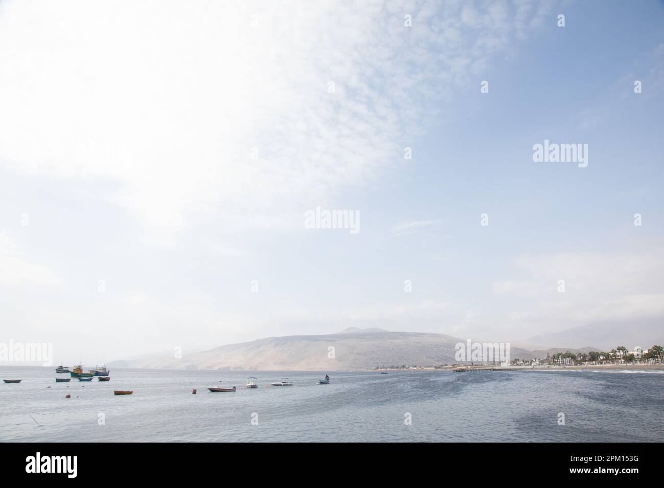 Ancon Lima Peru shoreline beach coast line landscape at noon or sunset ...