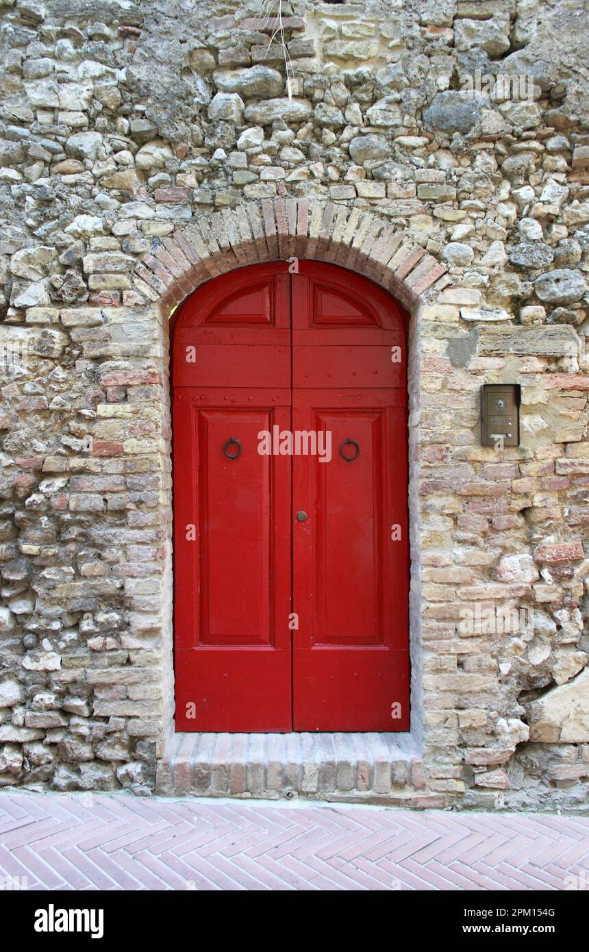 Wooden medieval style front door Stock Photo - Alamy