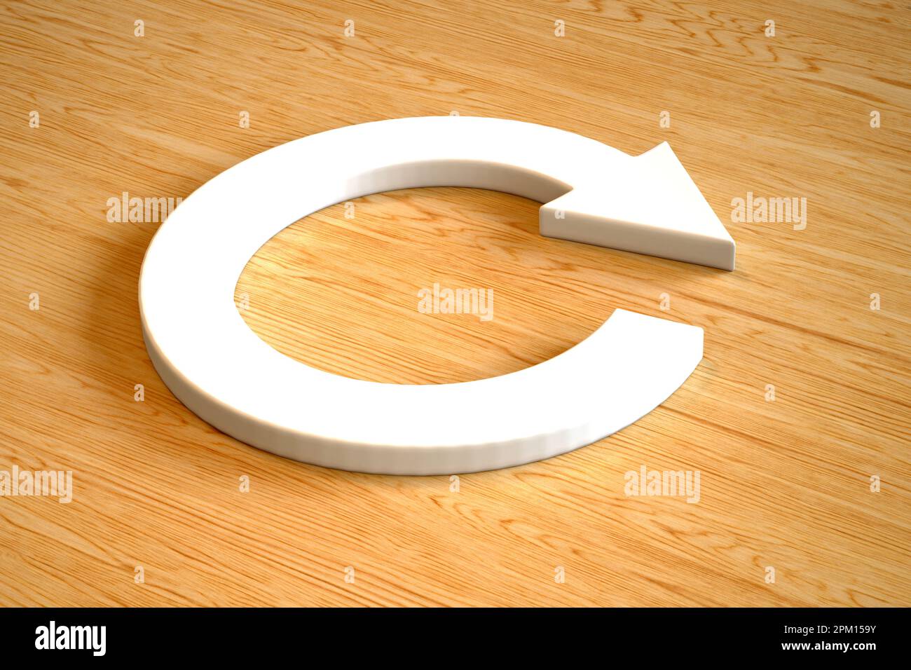 3d loop arrow in white color Stock Photo - Alamy