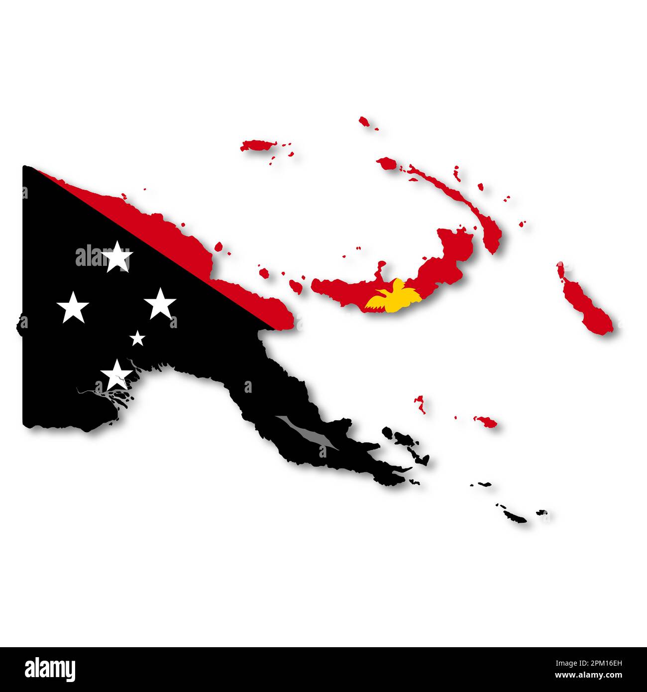 Papua New Guinea map on white background with clipping path 3d ...