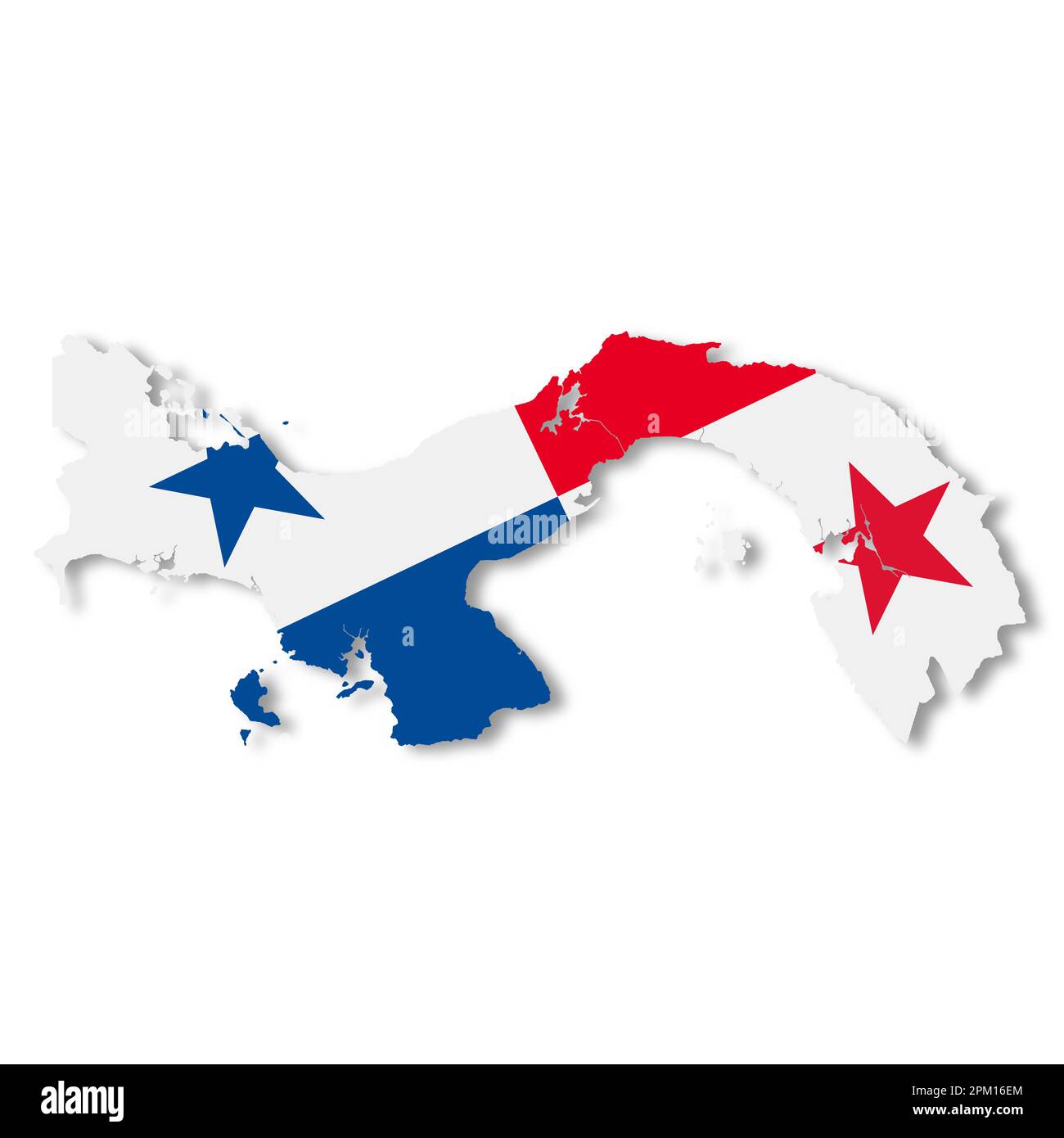 Panama map on white background with clipping path 3d illustration Stock ...