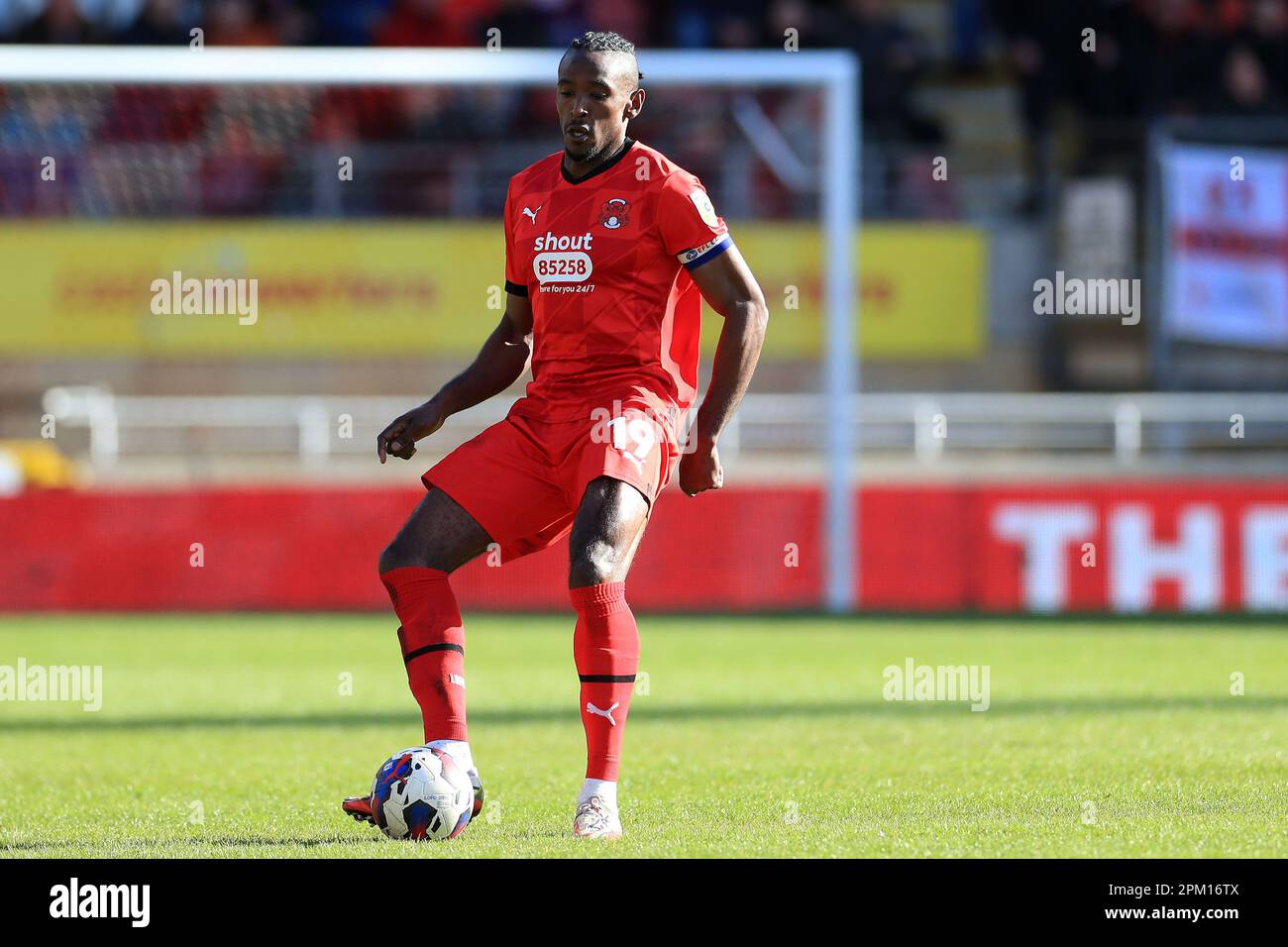 London, UK. 10th Apr, 2023. Omar Beckles of Leyton Orient on the ball ...