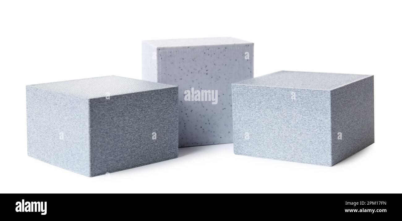 Decorative podiums isolated on white background Stock Photo - Alamy