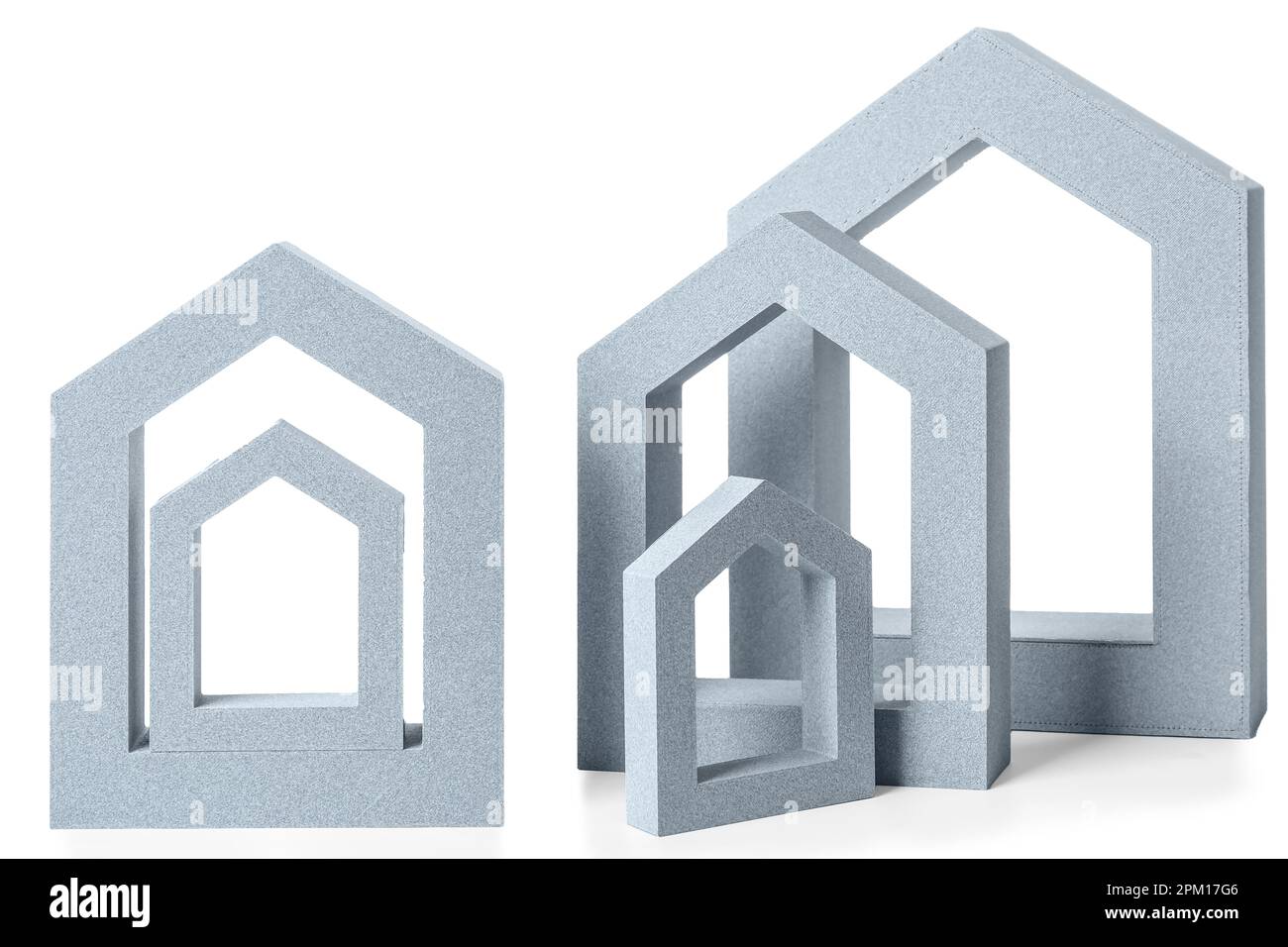 Decorative house shaped frames isolated on white background Stock Photo ...