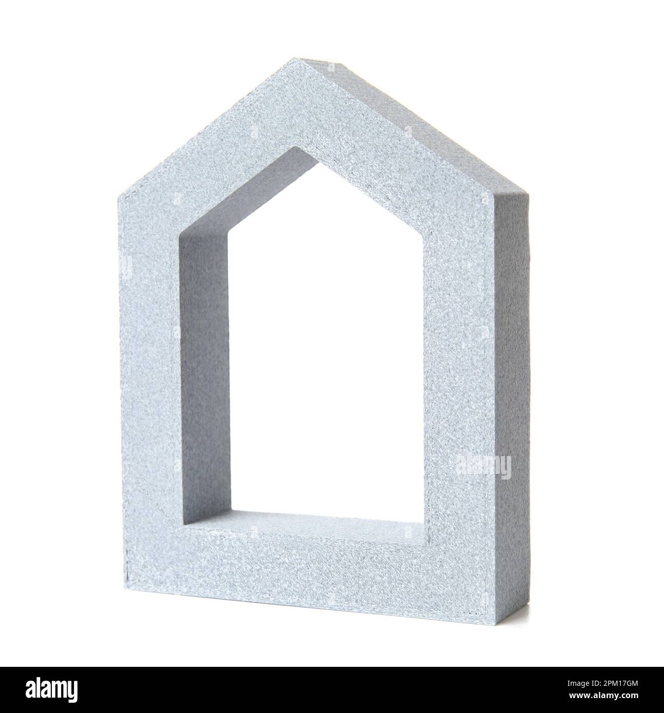 Decorative house shaped frame isolated on white background Stock Photo ...