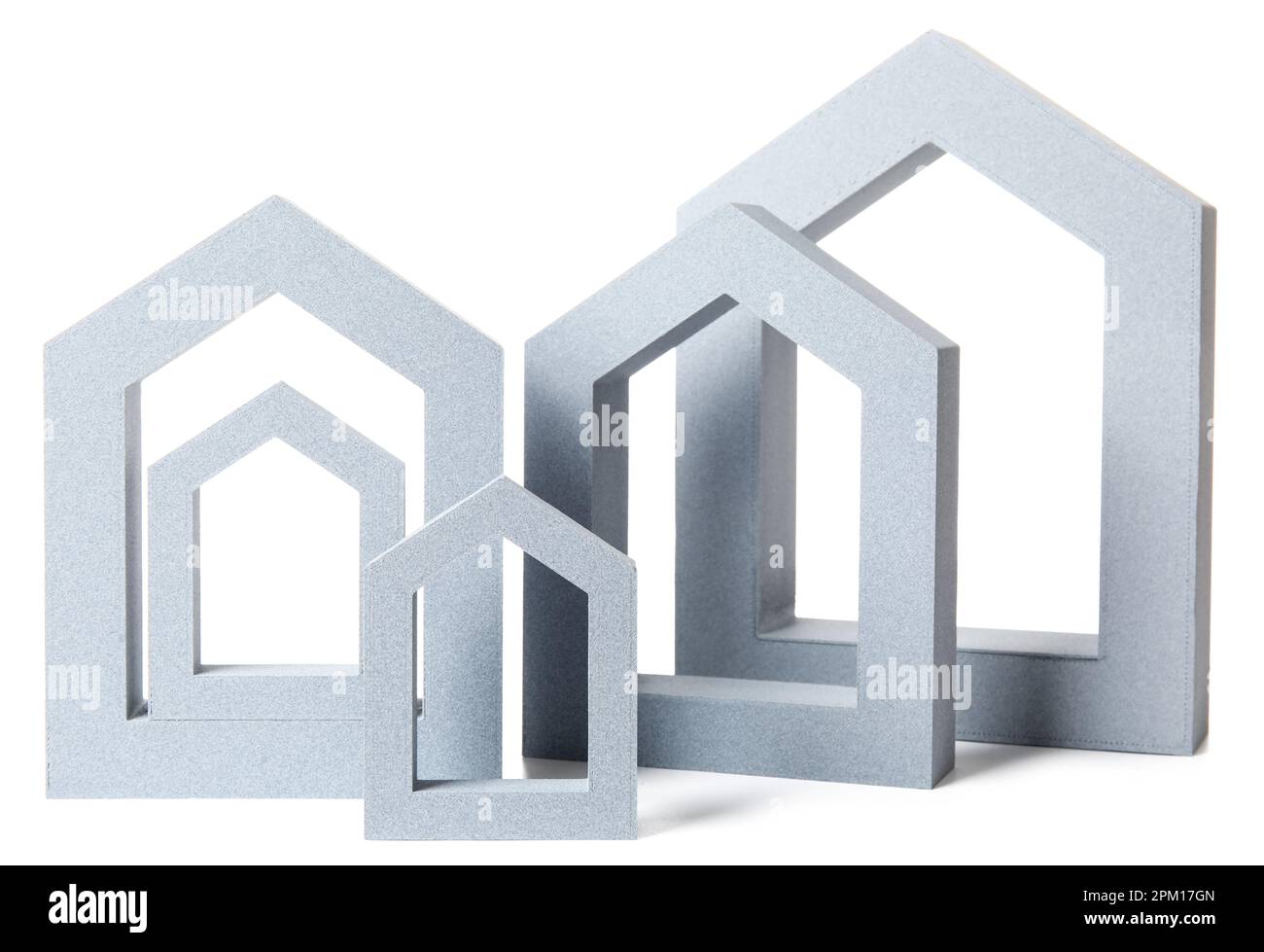 Decorative house shaped frames isolated on white background Stock Photo ...