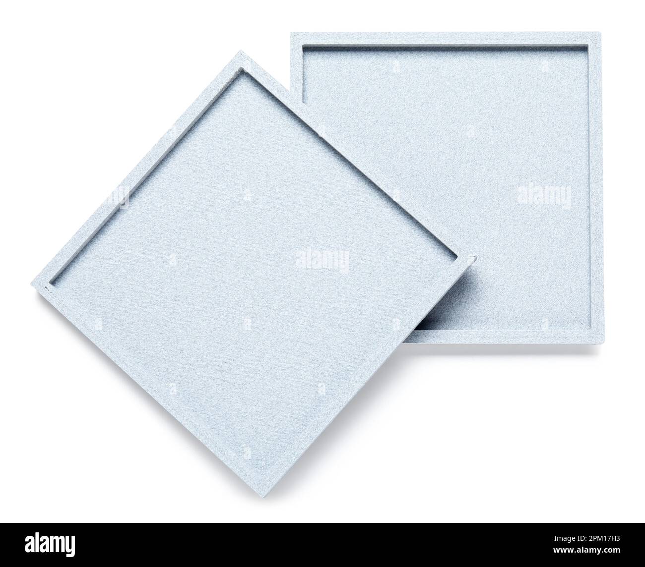 Decorative plaster trays isolated on white background Stock Photo - Alamy