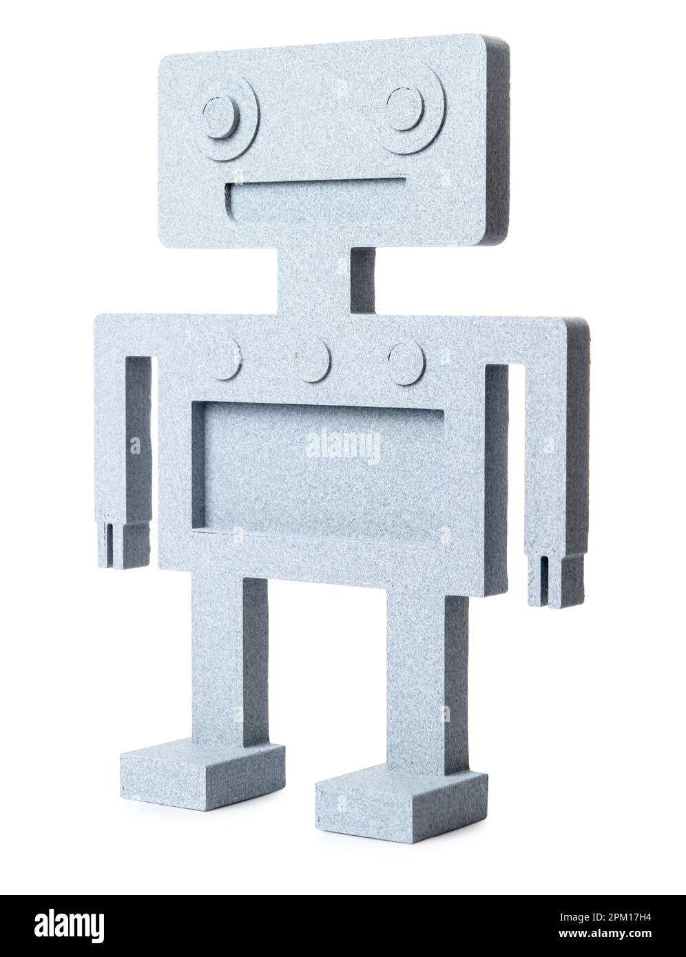 Decorative plaster robot isolated on white background Stock Photo - Alamy