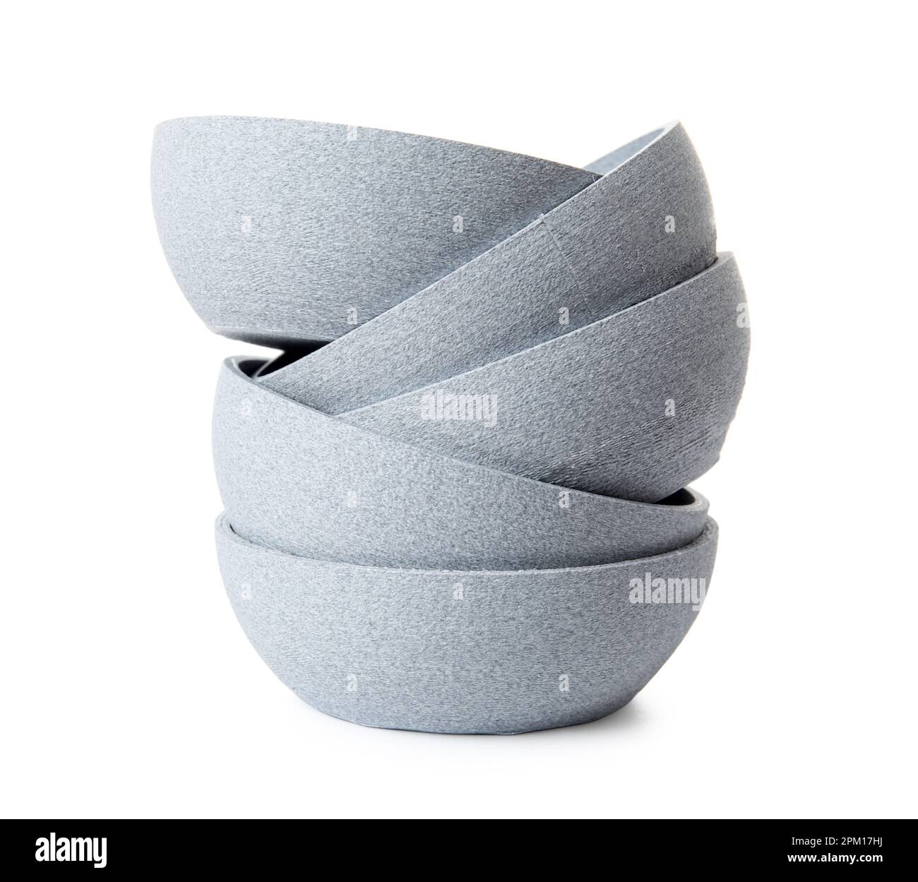 Decorative plaster bowls isolated on white background Stock Photo - Alamy