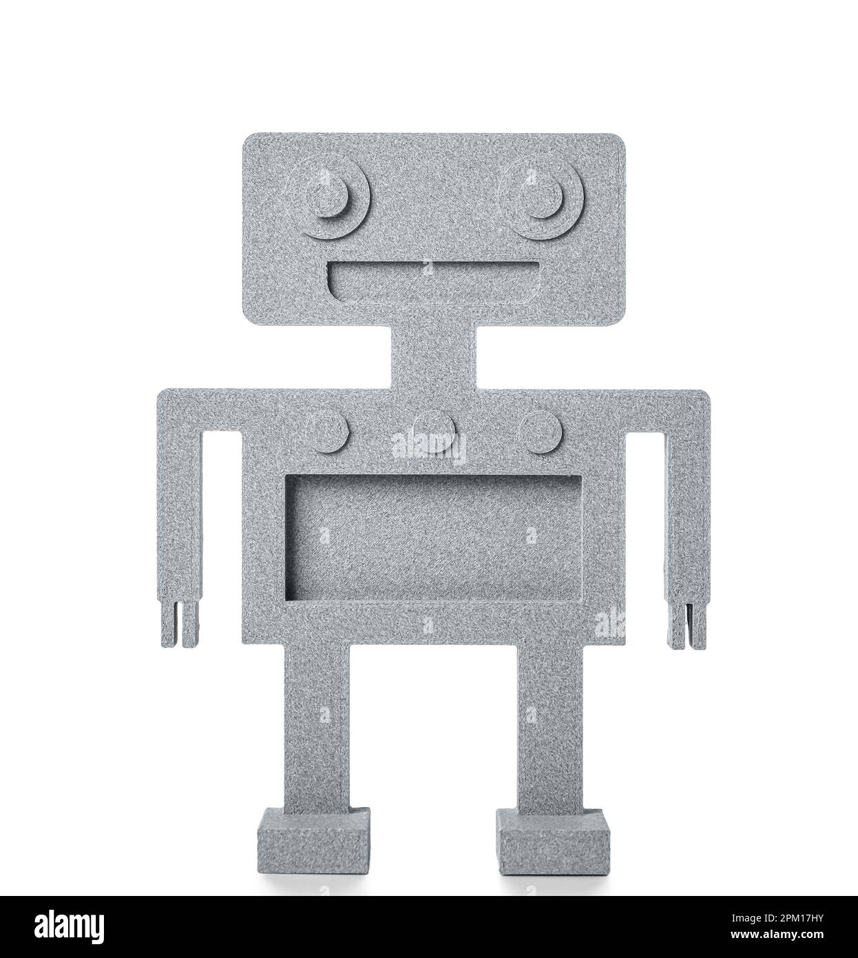 Decorative plaster robot isolated on white background Stock Photo - Alamy