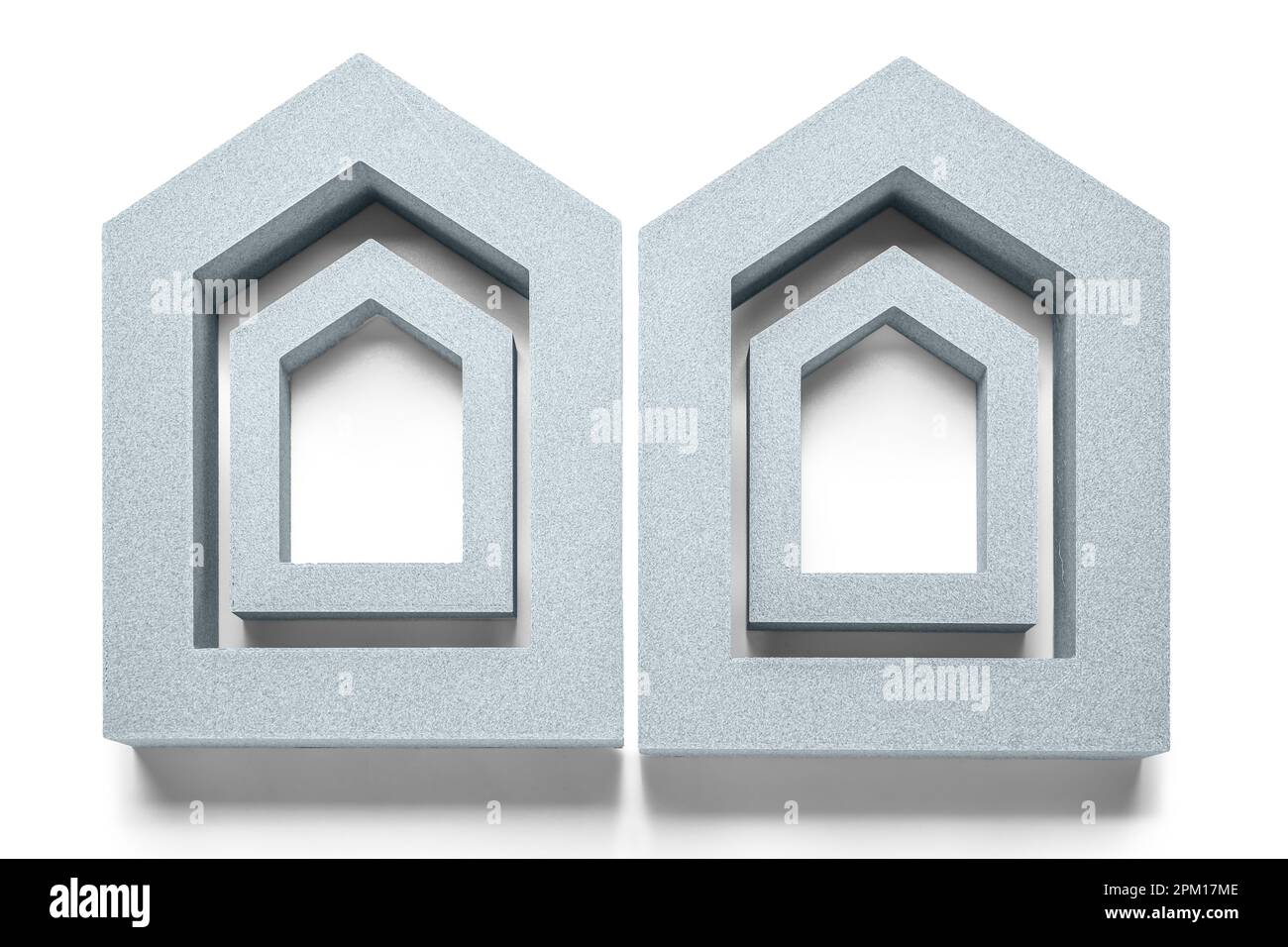 Decorative house shaped frames isolated on white background Stock Photo ...