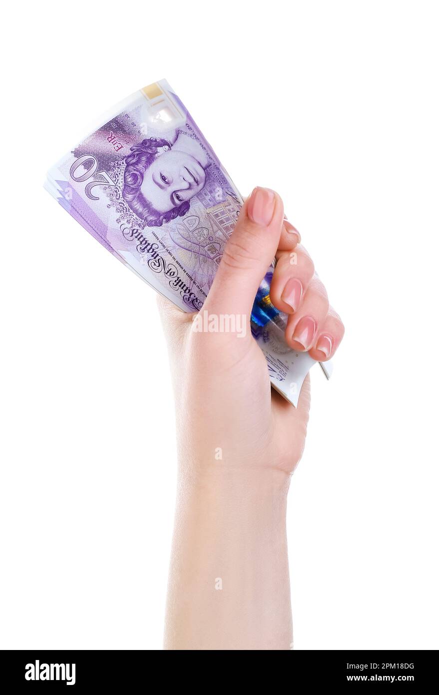 Woman money banknotes sterling hi-res stock photography and images - Alamy