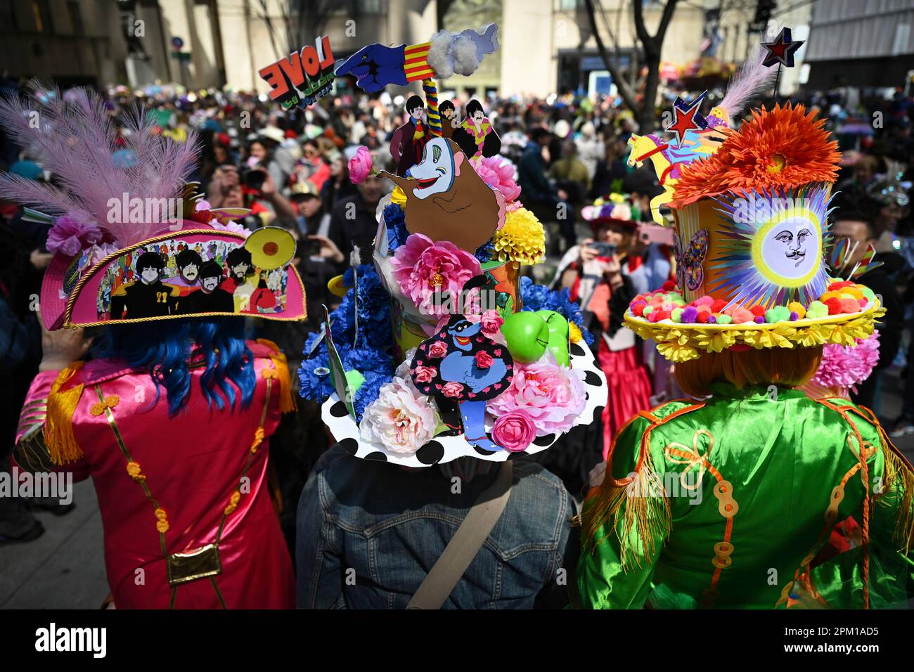 Photo by: NDZ/STAR MAX/IPx 2023 4/9/23 People attend the annual Easter Parade and Bonnet ...