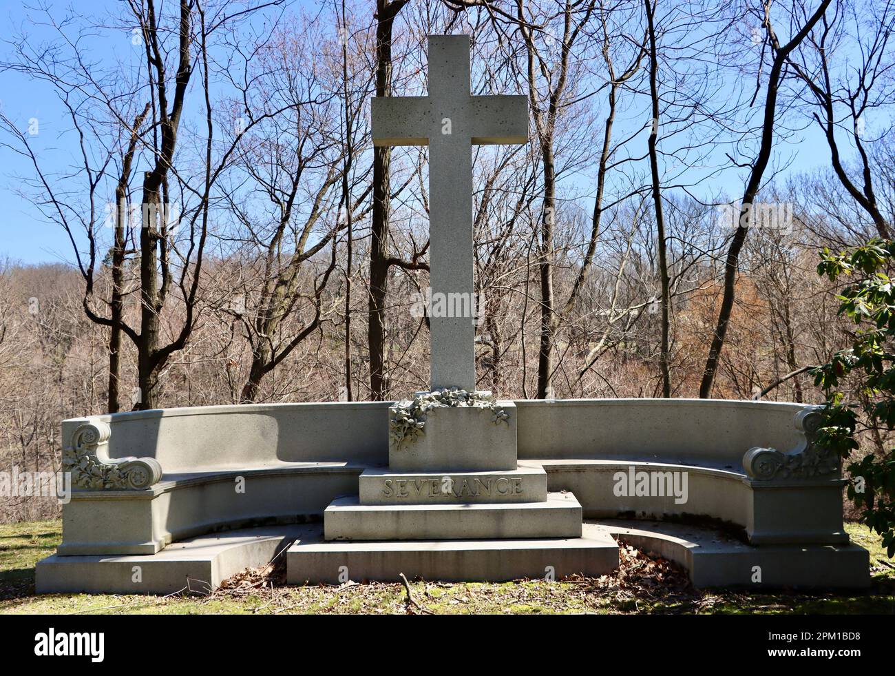 Memorial site and grave at Lakeview Cemetery, Cleveland, Ohio Stock ...
