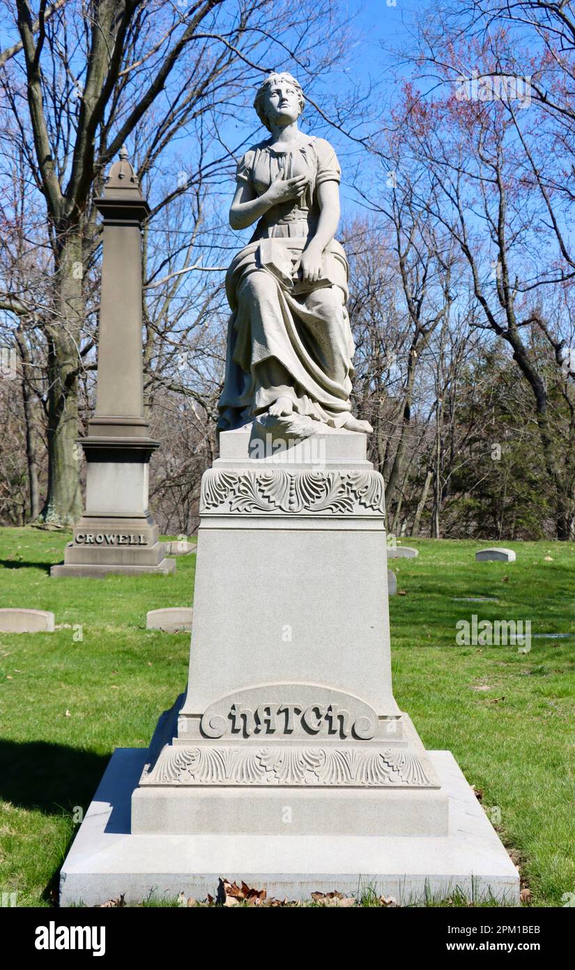 Hatch family memorial at Lake View Cemetery in Cleveland, Ohio Stock ...