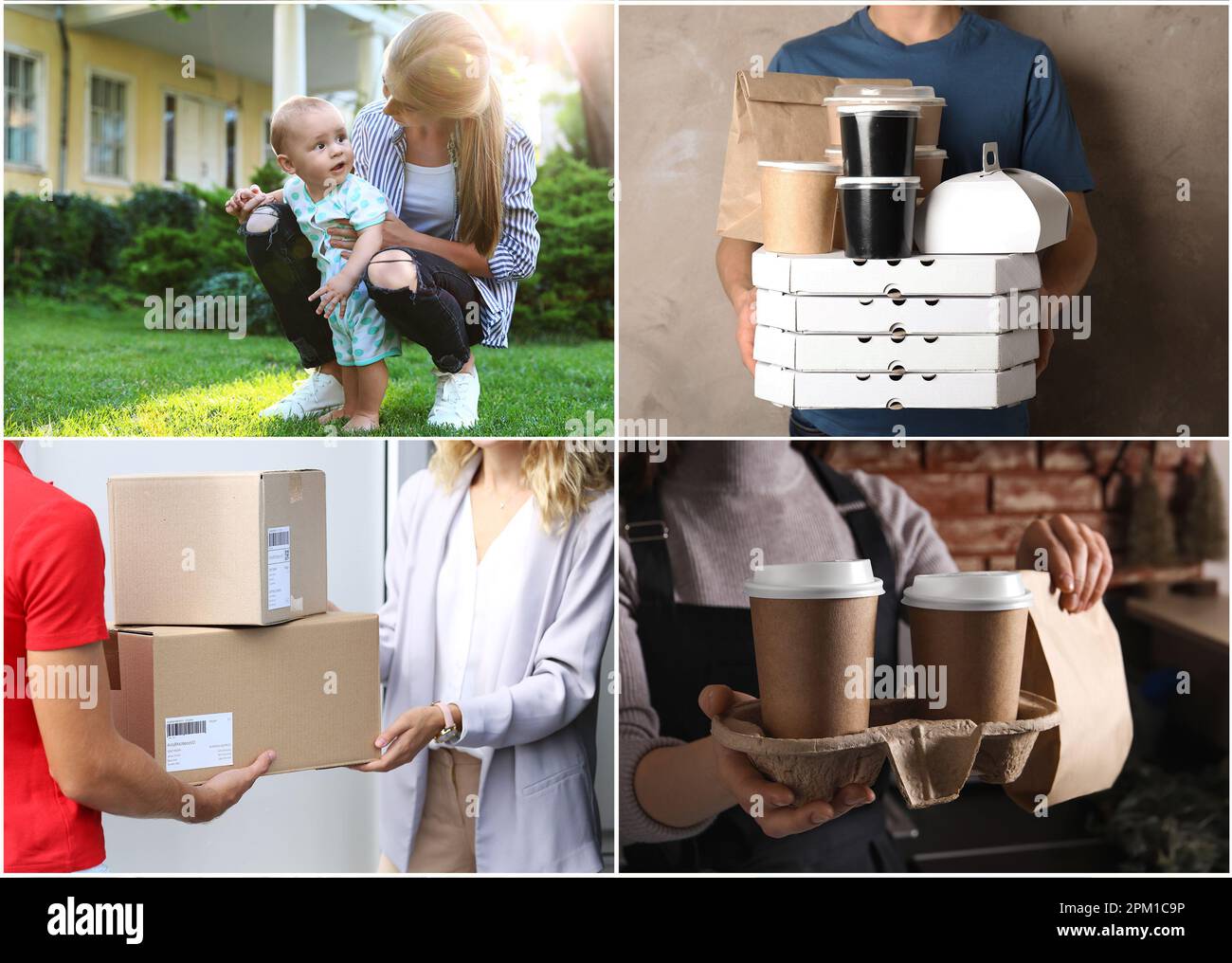 Collage with photos of people of different jobs. Work for teenagers ...