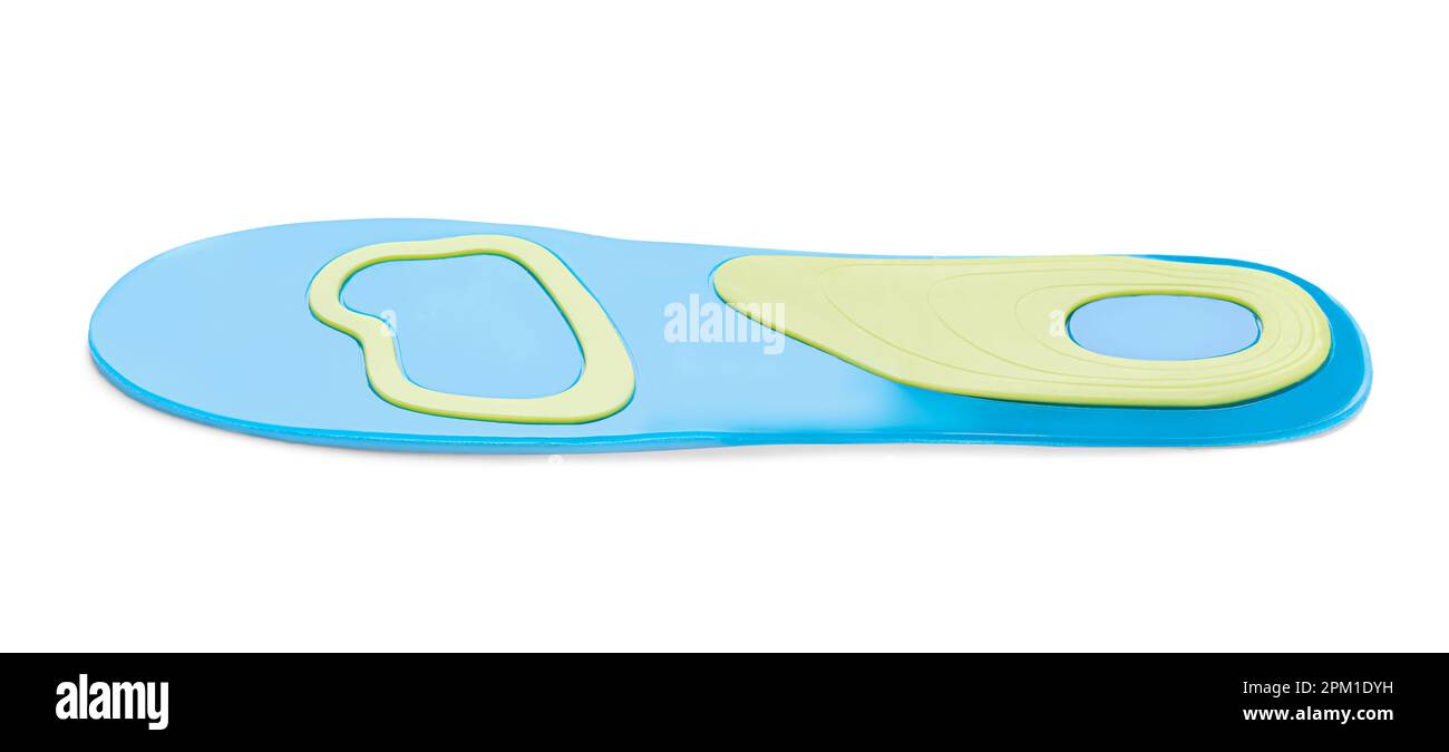 Light blue orthopedic insole isolated on white Stock Photo - Alamy