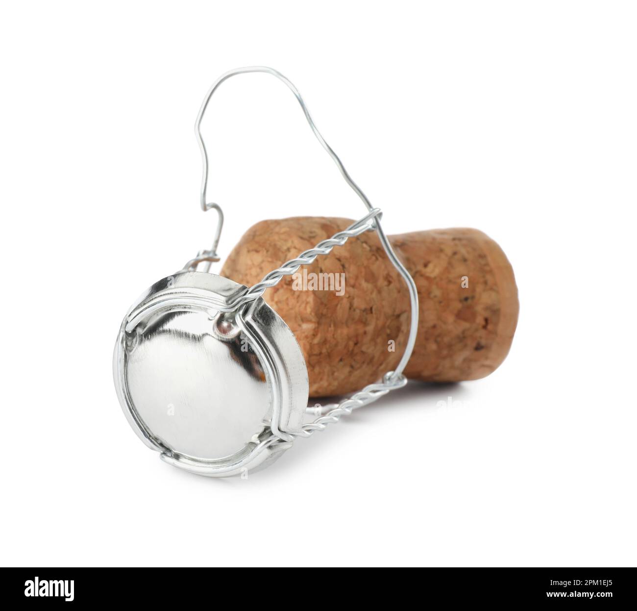 Sparkling wine cork with muselet cap isolated on white Stock Photo - Alamy