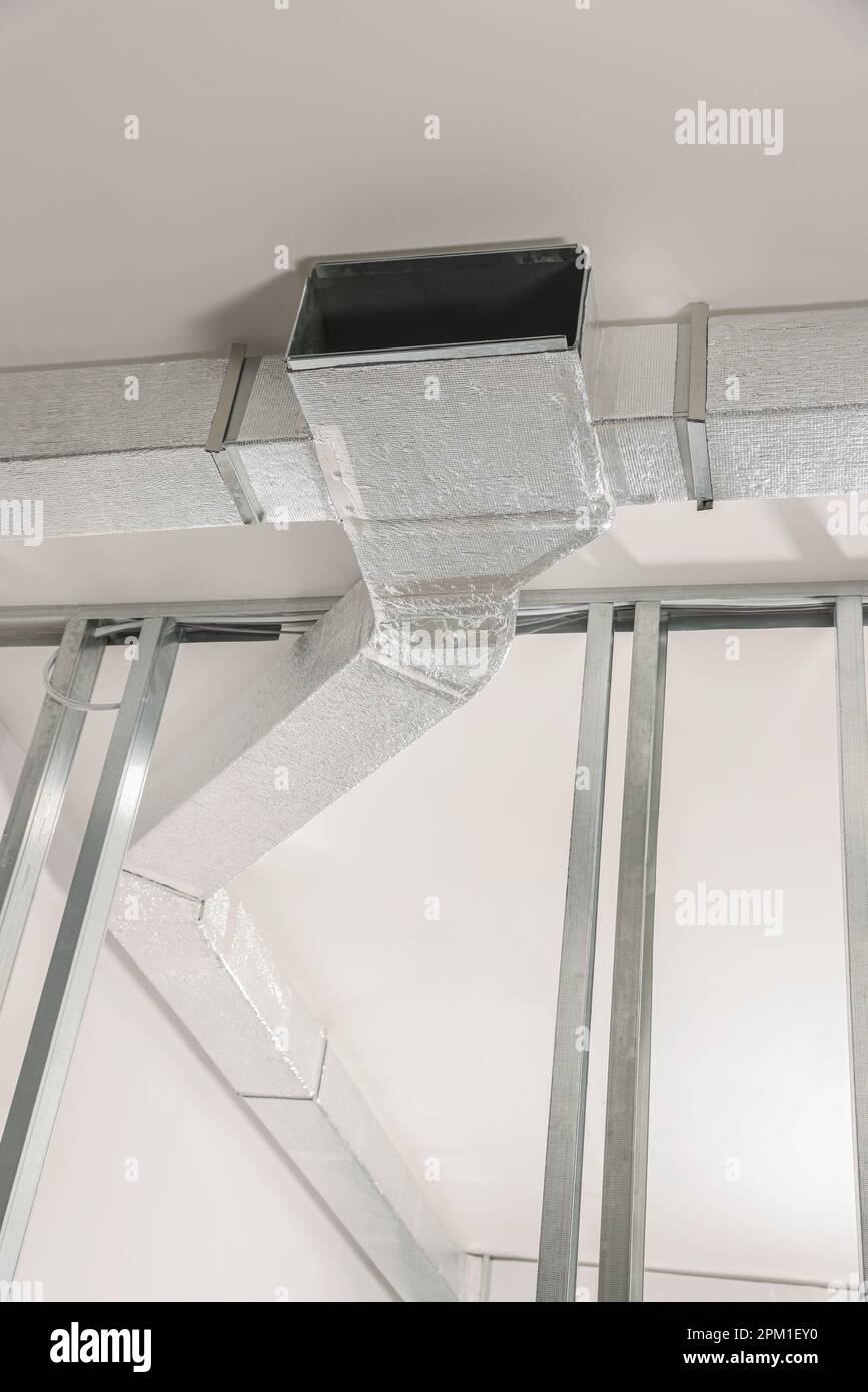 Ceiling with ventilation system indoors, bottom view Stock Photo - Alamy