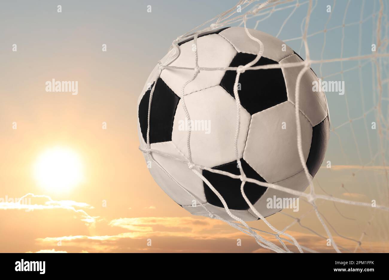 Soccer net with sunset hi-res stock photography and images - Alamy