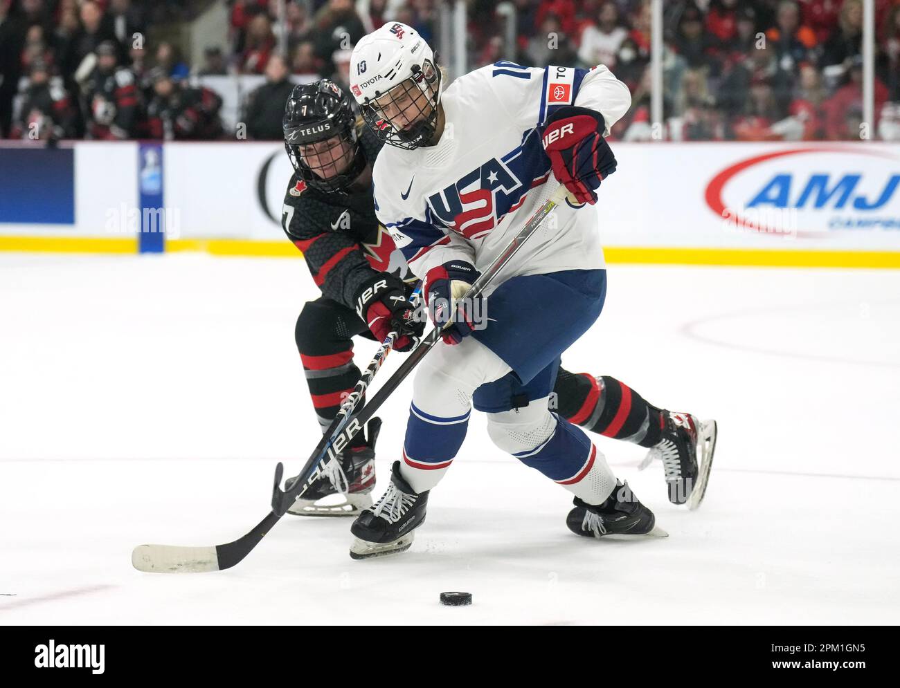 April 10, 2023, BRAMPTON, ON, CANADA: USA forward Rebecca Gilmore (10 ...