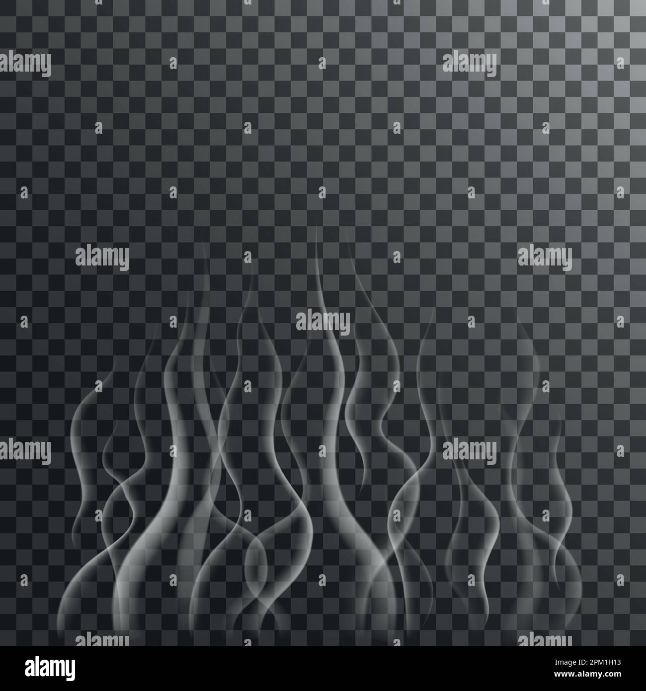 Vector illustration of bbq smoke isolated on transparent backdrop ...