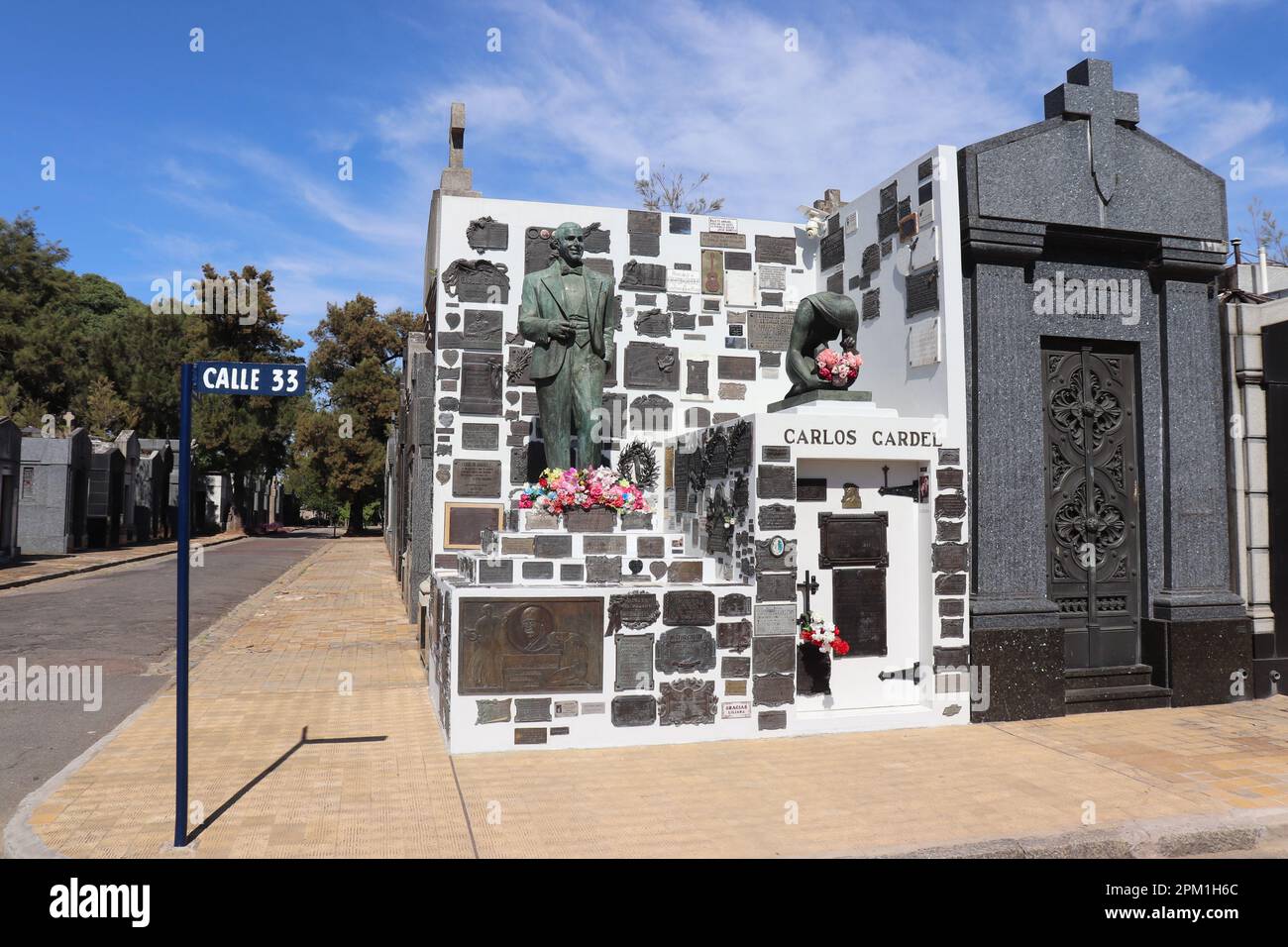 Tomb of the tango singer Carlos Gardel in the public cemetery of La ...