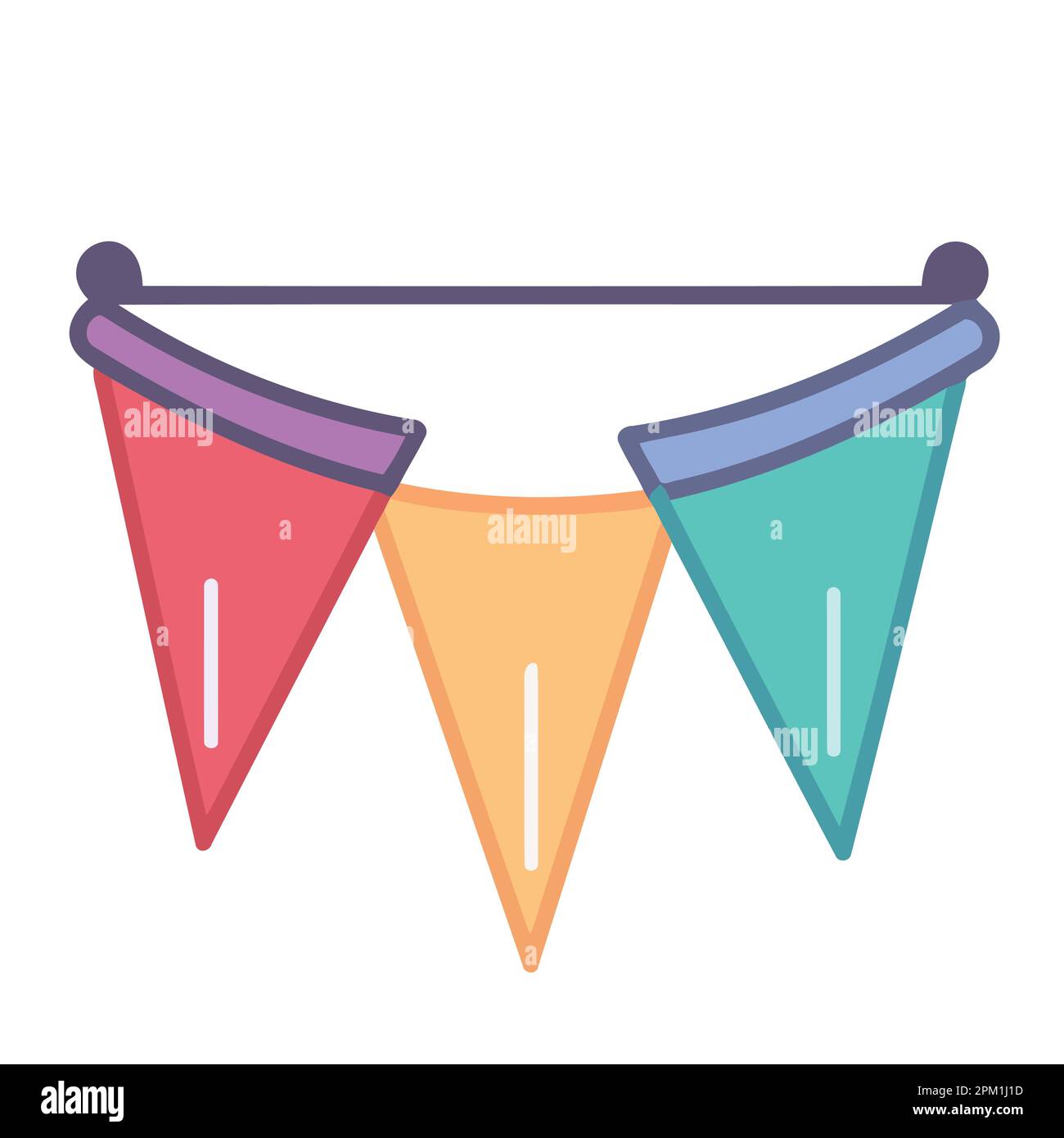 colorful hanging pennants decorations minimalist vector illustration ...