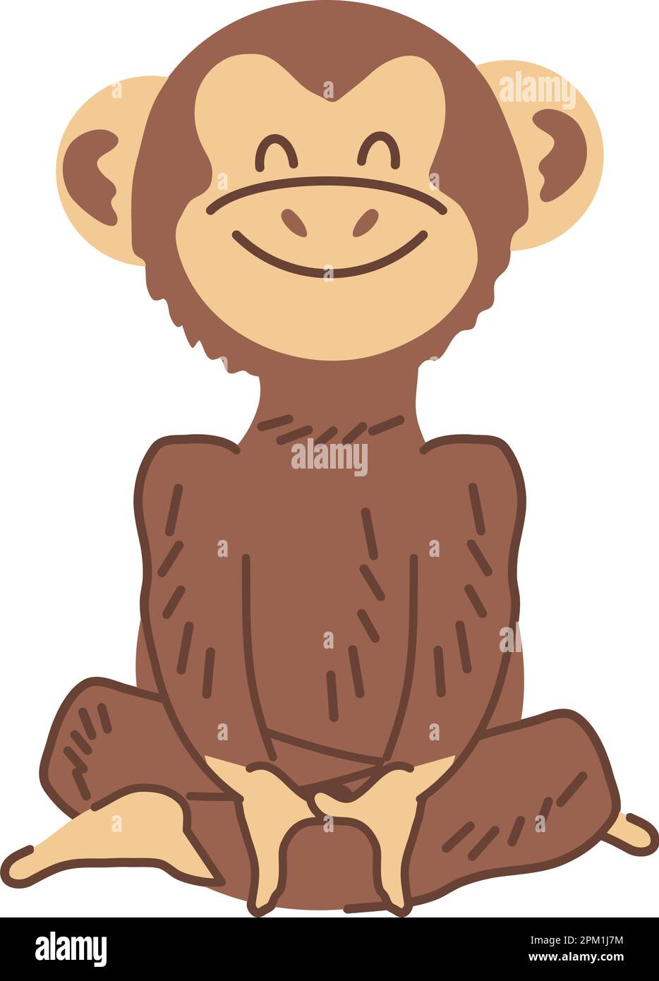 Smiling cartoon monkey sitting Stock Vector Image & Art - Alamy