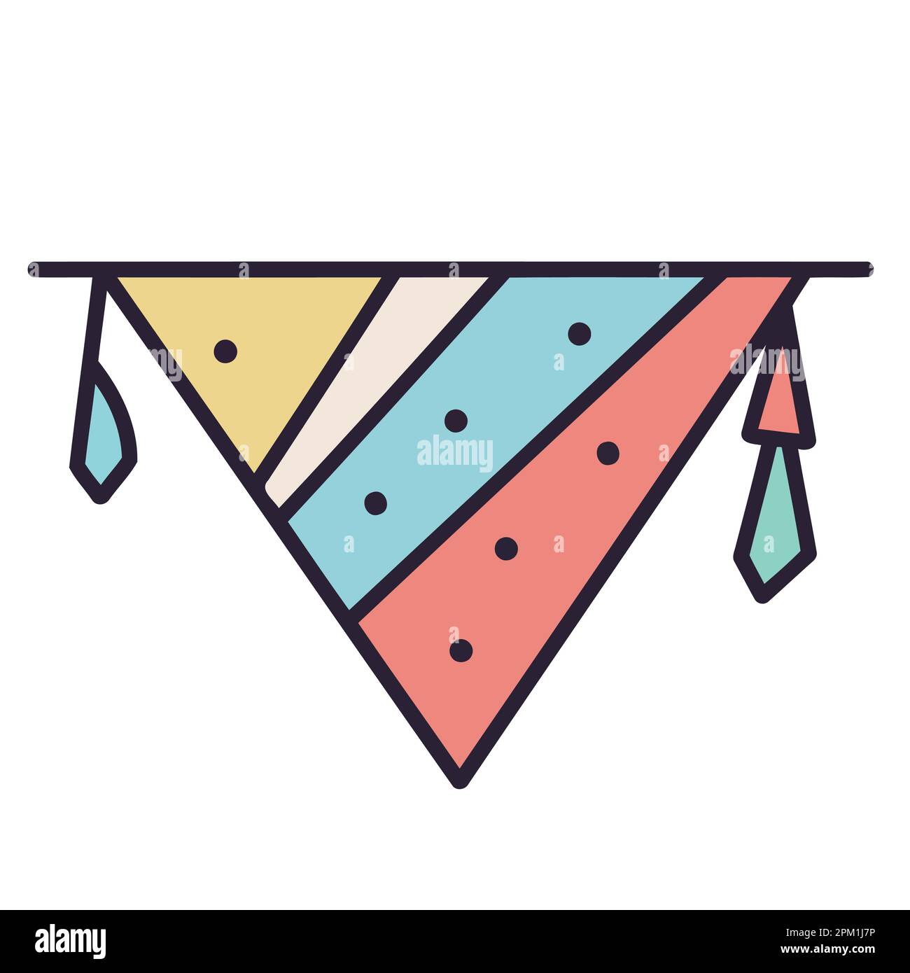 colorful hanging pennants decorations minimalist vector illustration ...