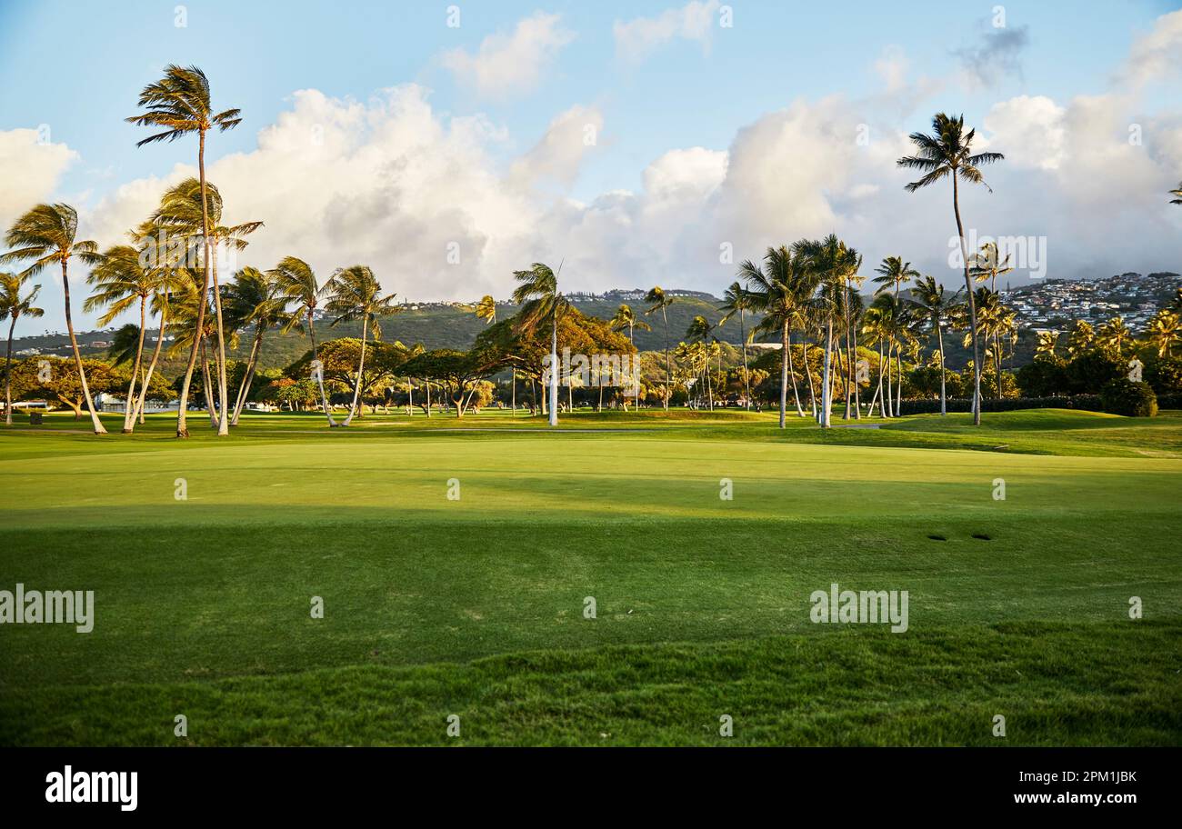 Honolulu, Oahu, Hawaii, USA, - February 6, 2023: View of Waialae Golf ...